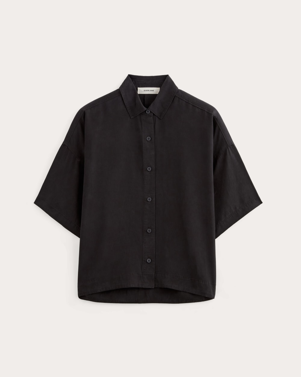 The Short-Sleeve Square Shirt in Butterlite | Black – Everlane