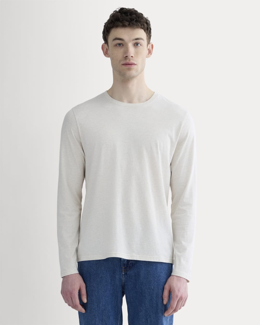 The Essential Organic Long-Sleeve Tee | Heathered Oat – Everlane