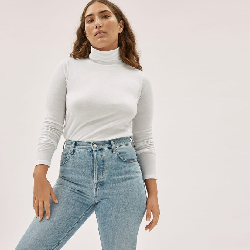 The Organic Cotton Turtleneck | White – Everlane