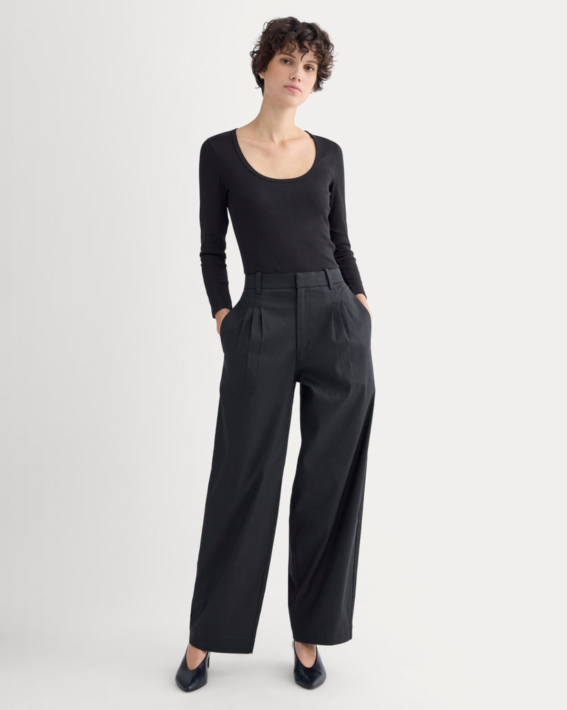 Luxe Rib Deep U-Neck Top | Black – Everlane