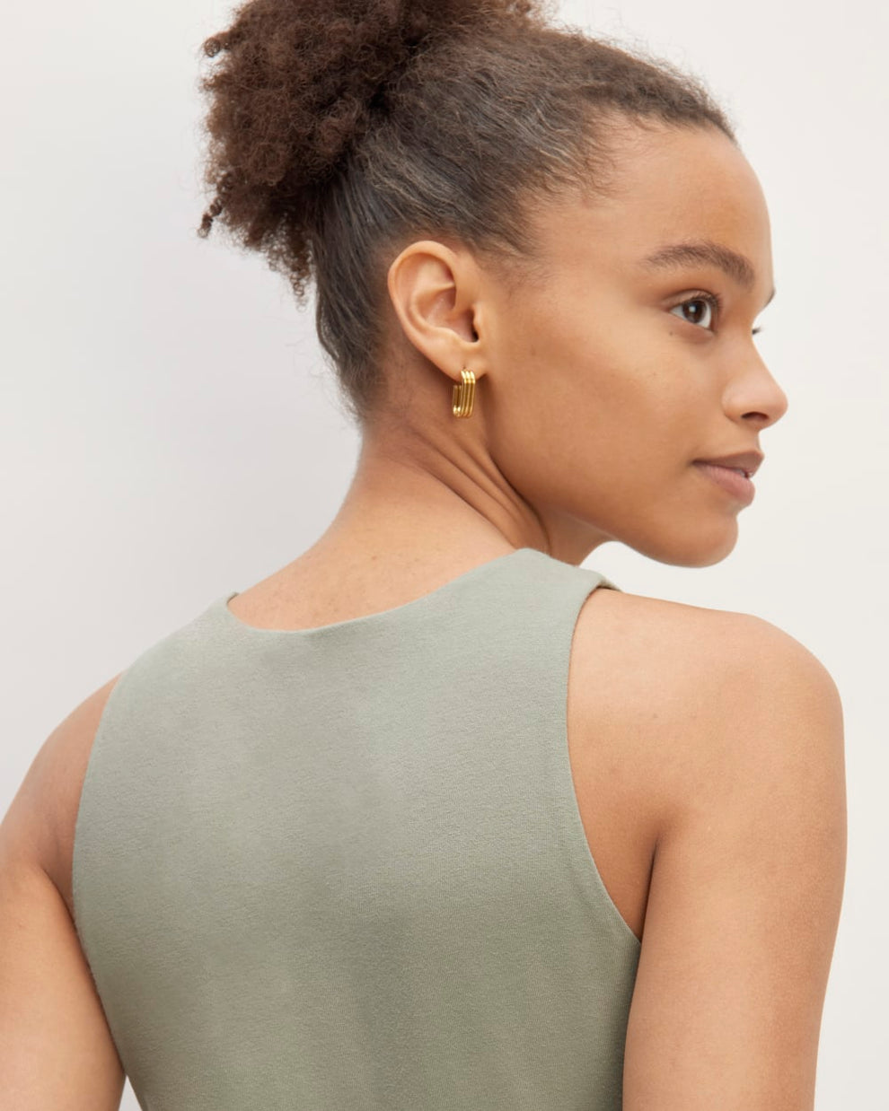 The Supima® High-Neck Riviera Dress | Sage Green – Everlane