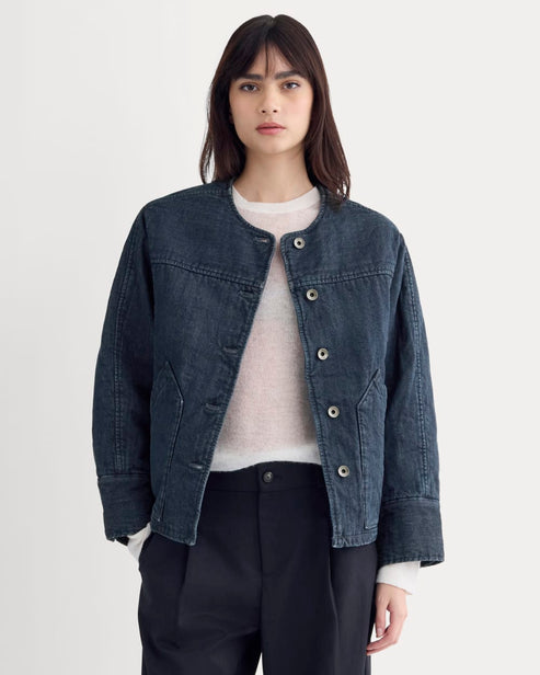 Denim Quilted Barrel Jacket | Midnight – Everlane