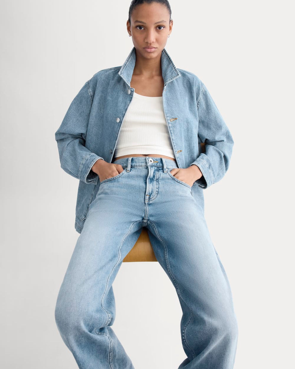 The Column Jean | Vintage Light Indigo | 31" Inseam – Everlane