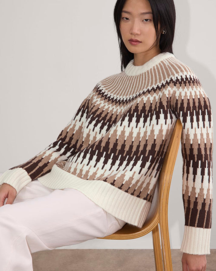 The Fair Isle Crew | Bone / Brown Fair Isle – Everlane
