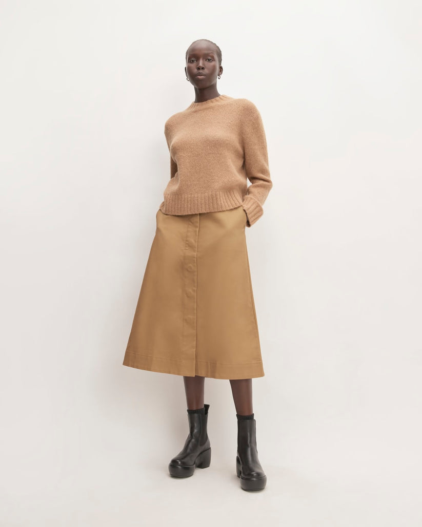 The Structured Cotton A-Line Skirt | Toasted Coconut – Everlane