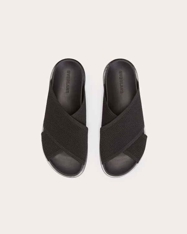 The ReKnit Form Crossover Sandal | Black – Everlane