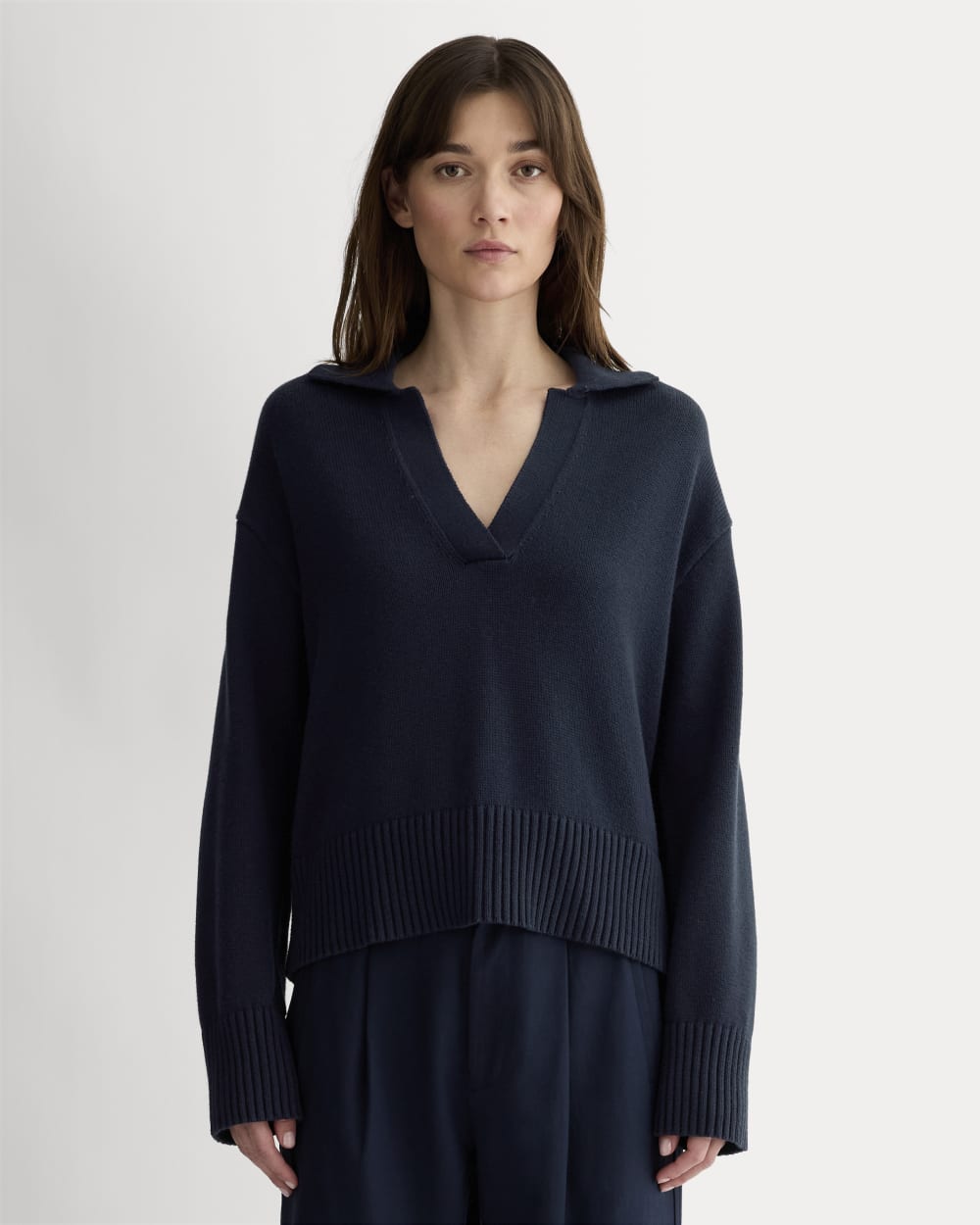 The Boxy Polo in Everyday Cotton | Navy – Everlane