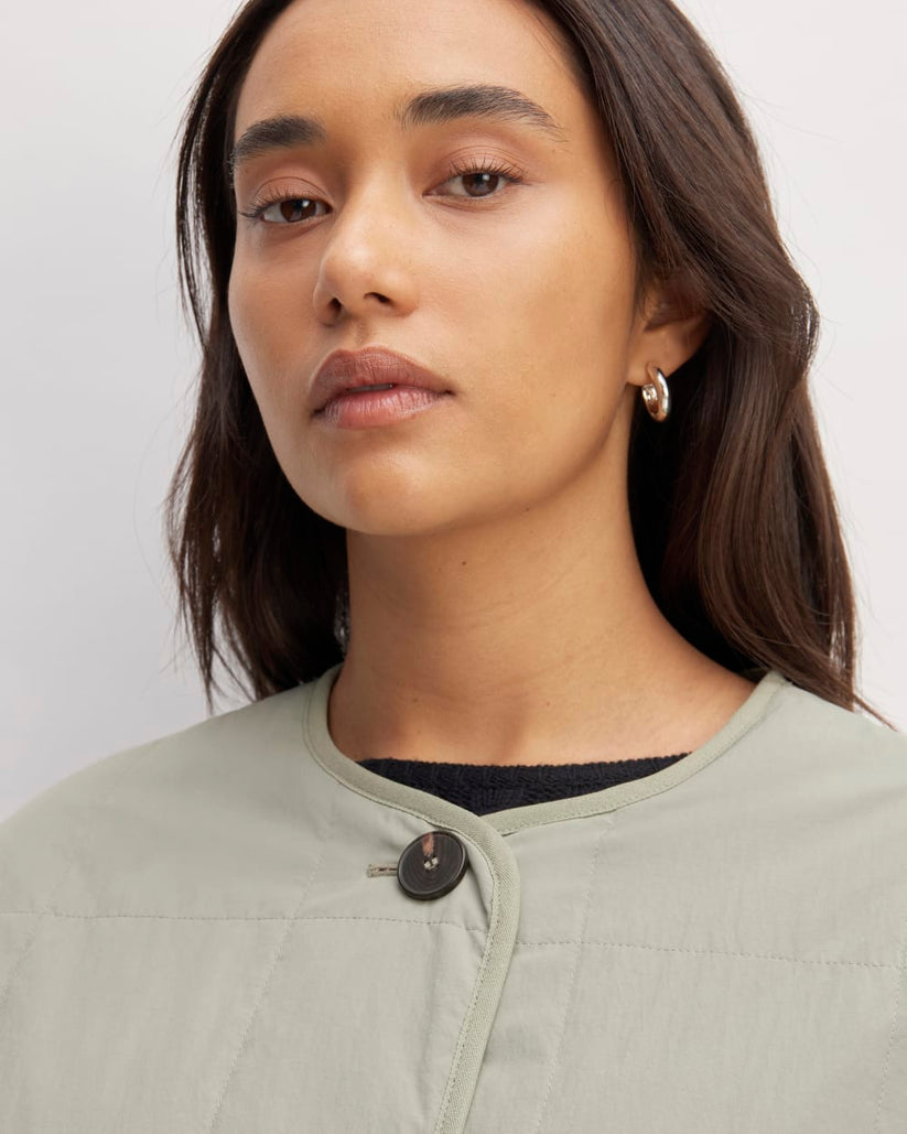 The ReNew Quilted Long Liner | Sage Green – Everlane