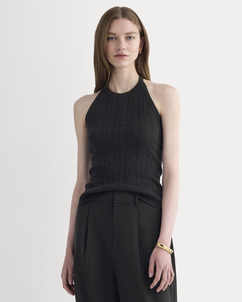 The Cable Halter in Cotton Cashmere | Black – Everlane