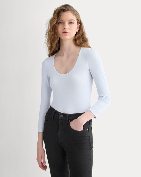 Luxe Rib Deep U-Neck Top | Skywriting – Everlane