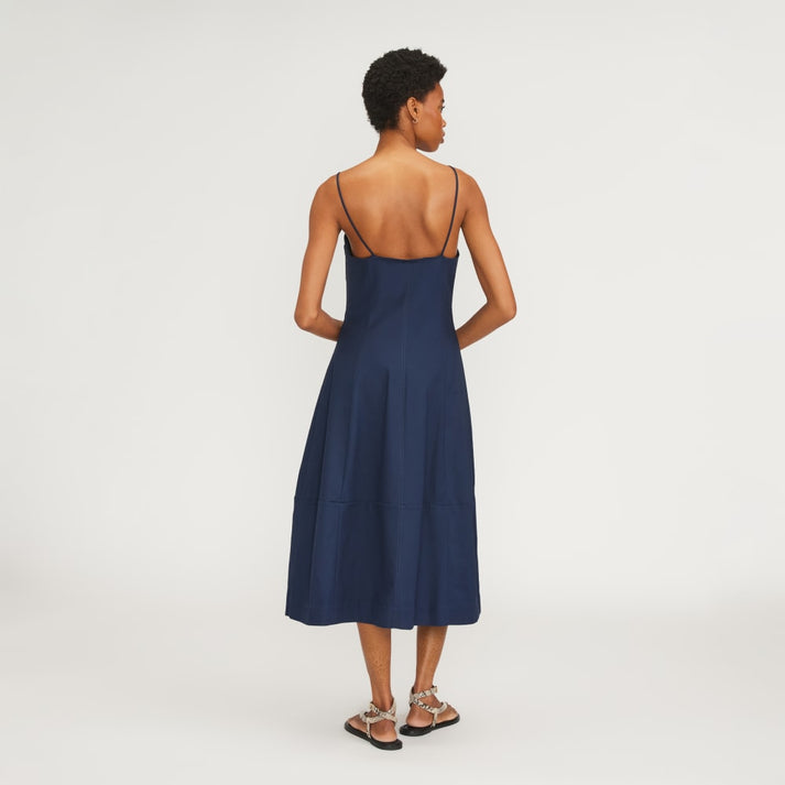 The Structured Cotton Bell Dress | Navy – Everlane