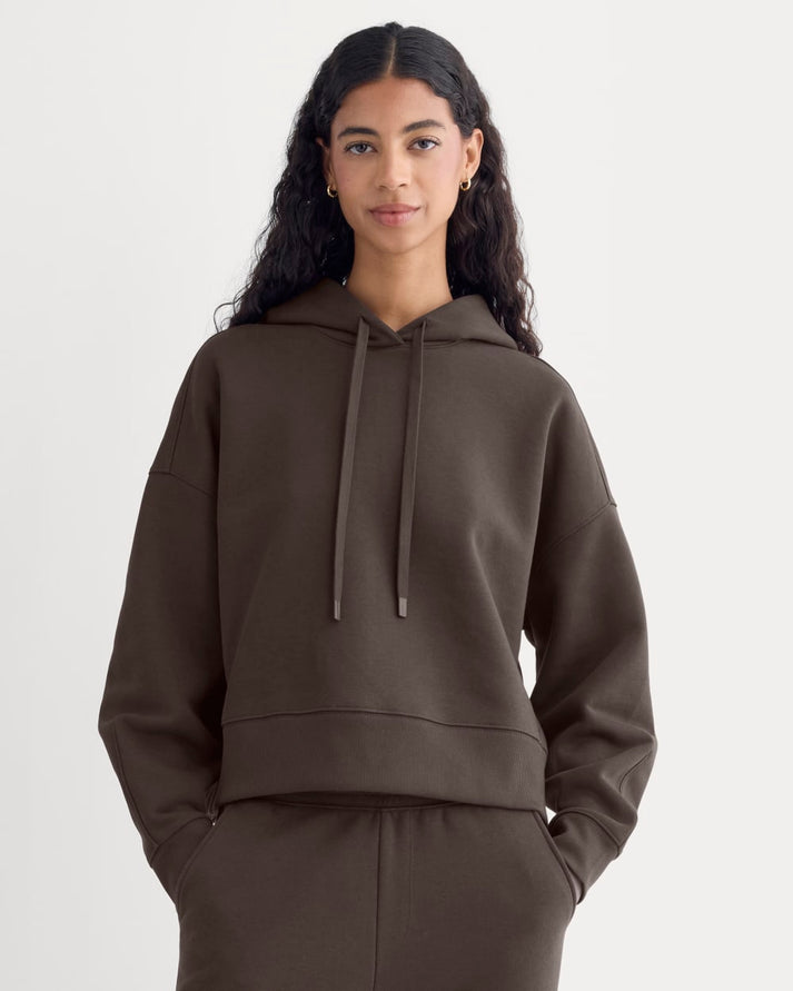 Cropped Luxe Fleece Hoodie | Dark Chocolate – Everlane