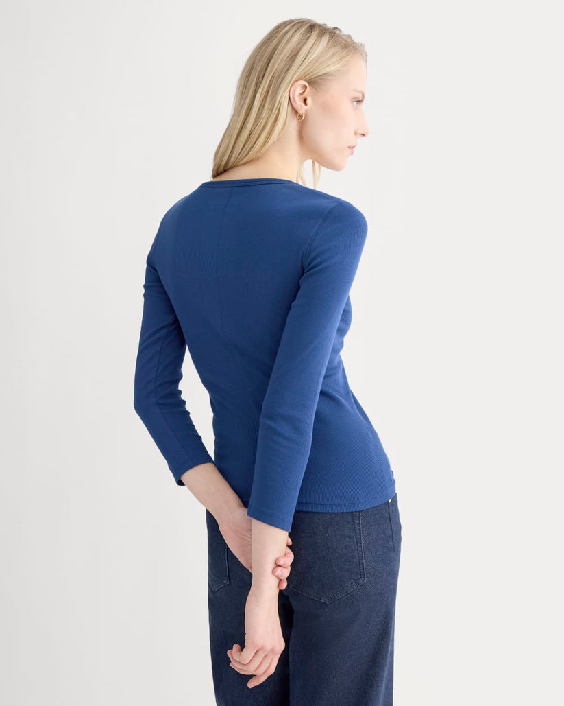 Luxe Rib Deep U-Neck Top | Estate Blue – Everlane