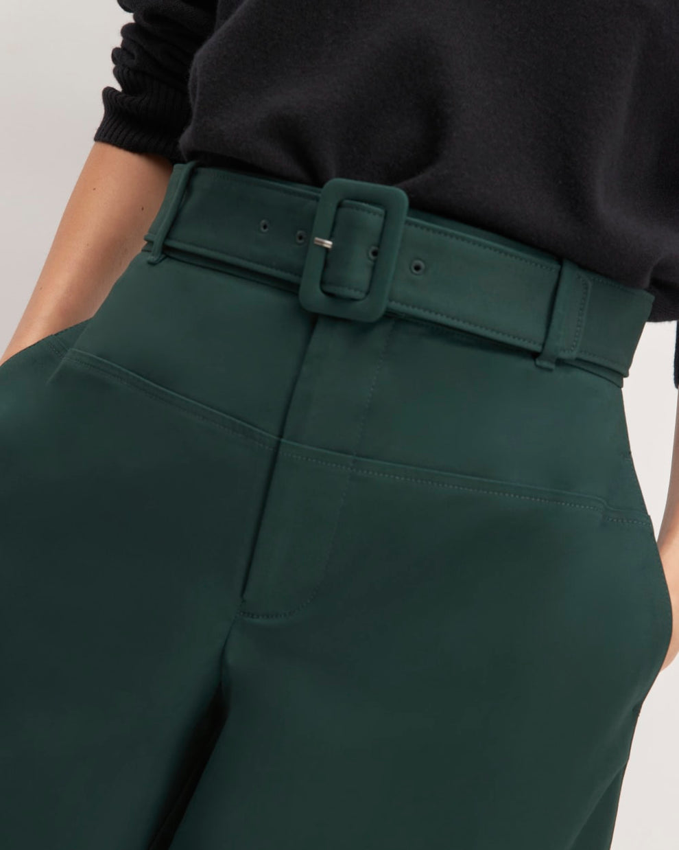 The Structured Cotton Belted Pant | Scarab – Everlane