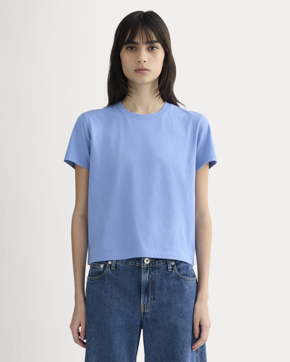 The Box-Cut Tee in Essential Cotton | Blue Opal | No Pocket – Everlane