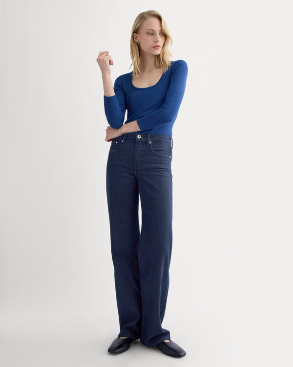 Luxe Rib Deep U-Neck Top | Estate Blue – Everlane