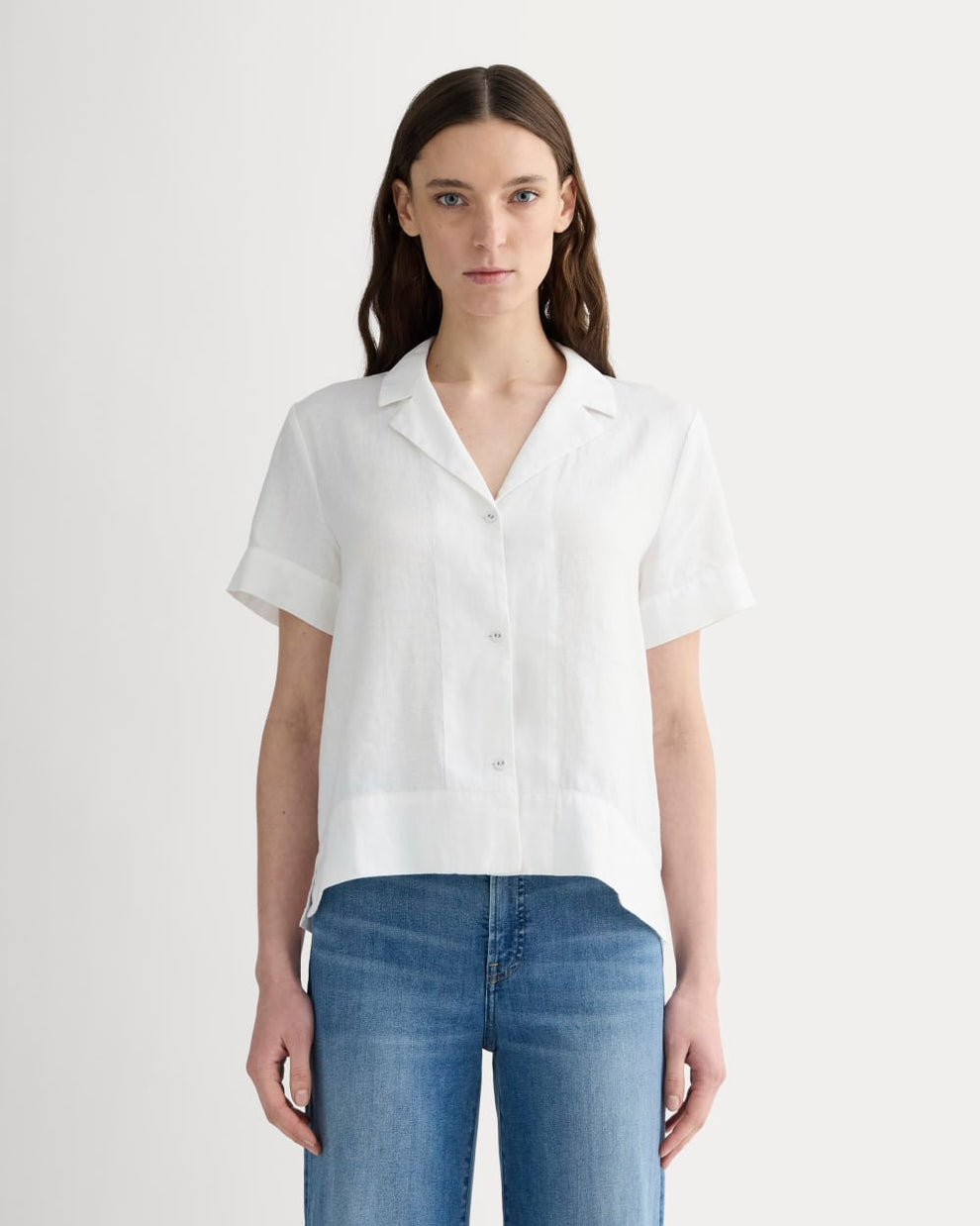 The Notch Shirt in Linen | White – Everlane