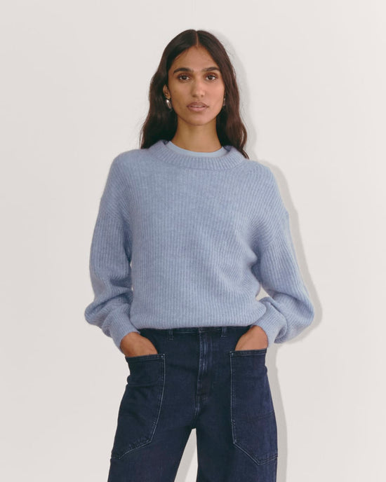 The Cocoon Crew in Alpaca | Heather Blue Slate – Everlane