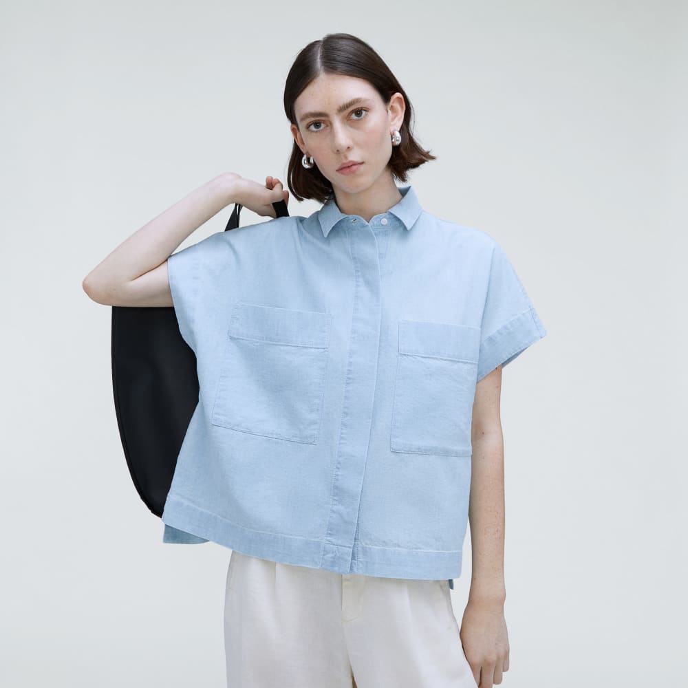 The Short-Sleeve Box Shirt | Icy Blue – Everlane