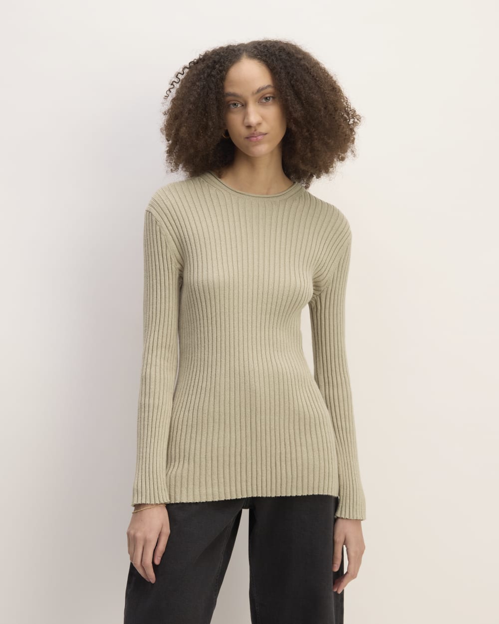 The Cotton Rib Crew | Trench Coat Khaki – Everlane