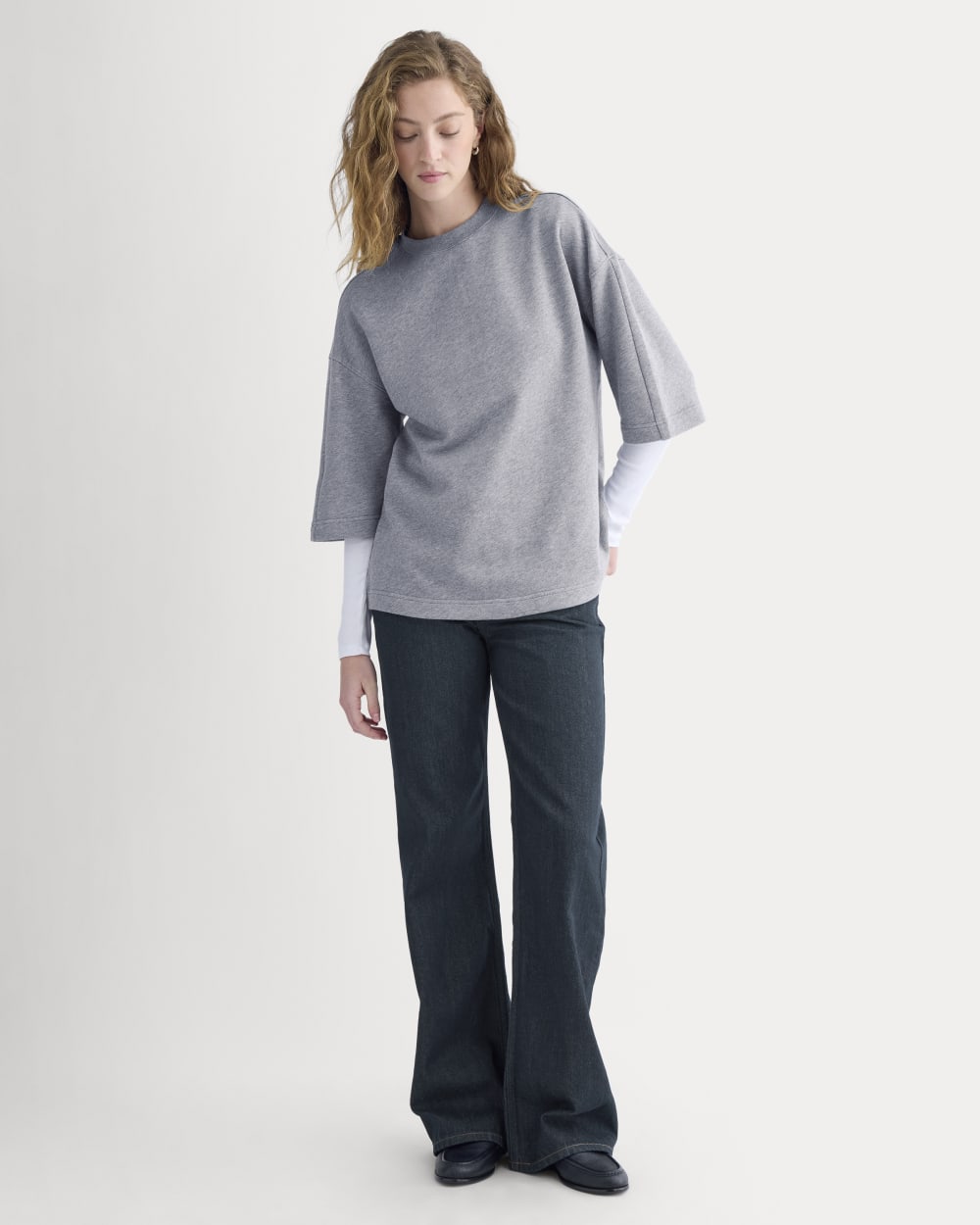 Lightweight Terry Oversized Tee | Vintage Heather Grey – Everlane