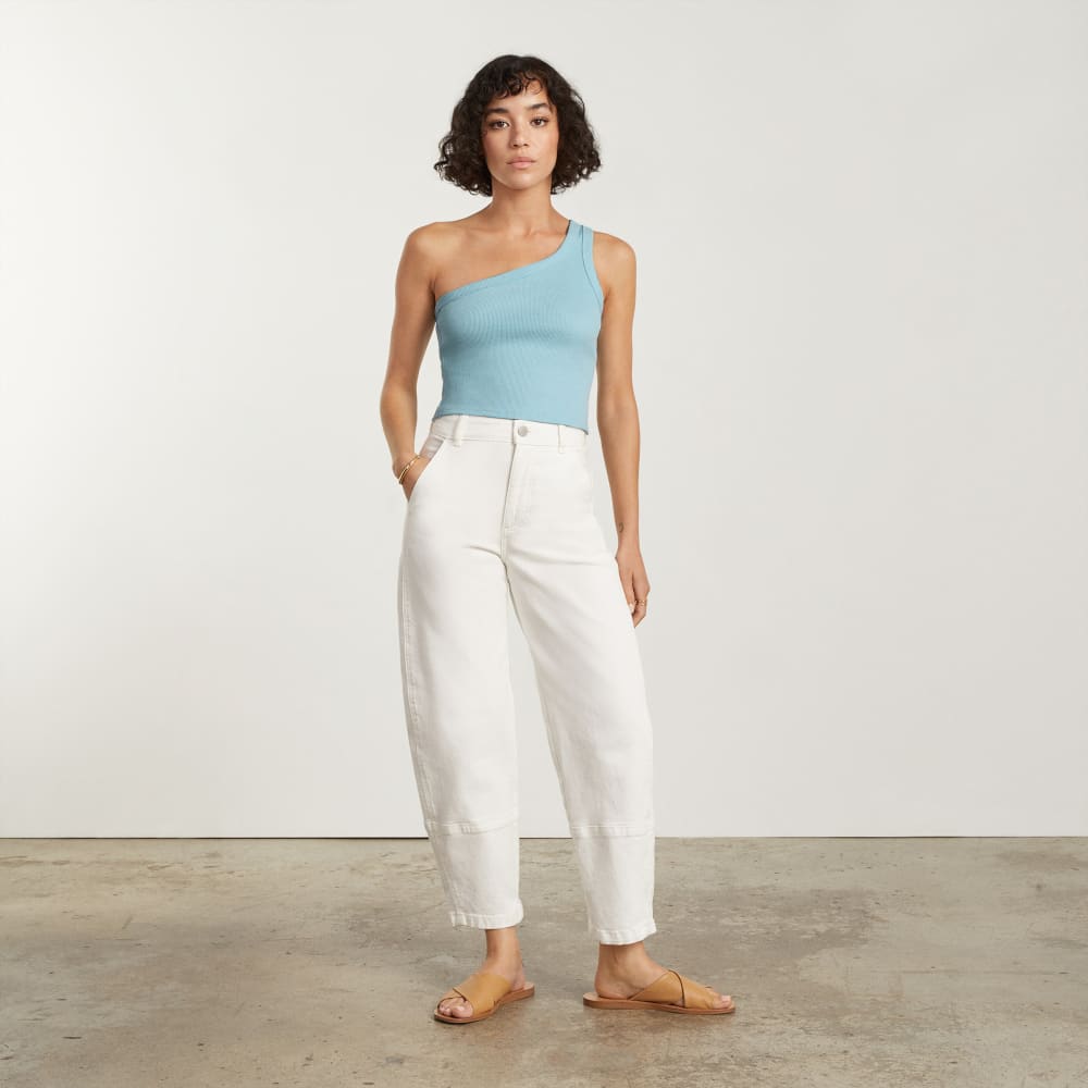 The Ribbed One-Shoulder Tank | Ice Blue – Everlane