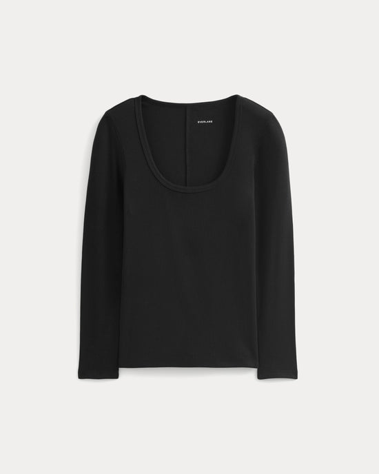 Luxe Rib Deep U-Neck Top | Black – Everlane