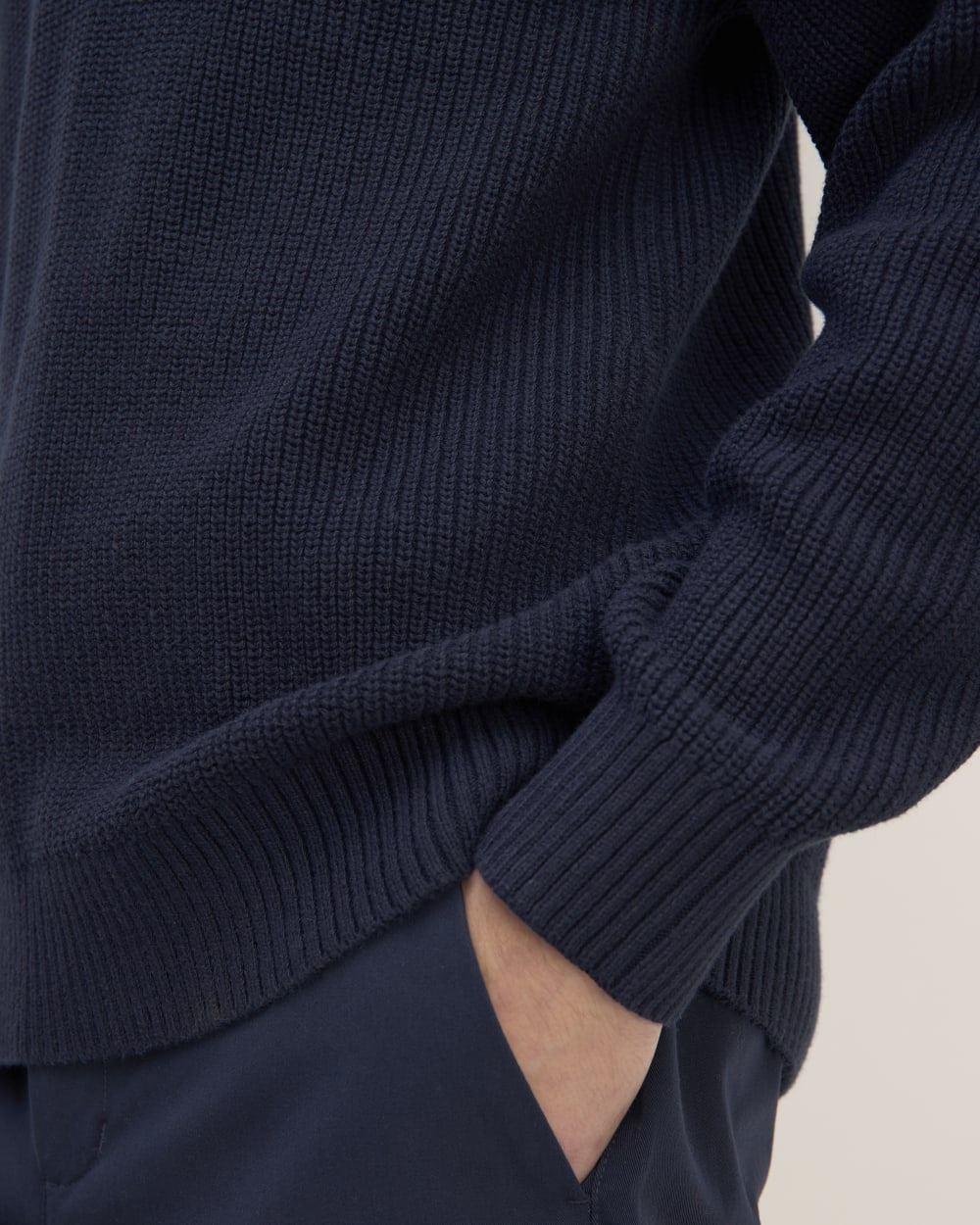 The Cotton Chunky Rib Polo | Navy – Everlane