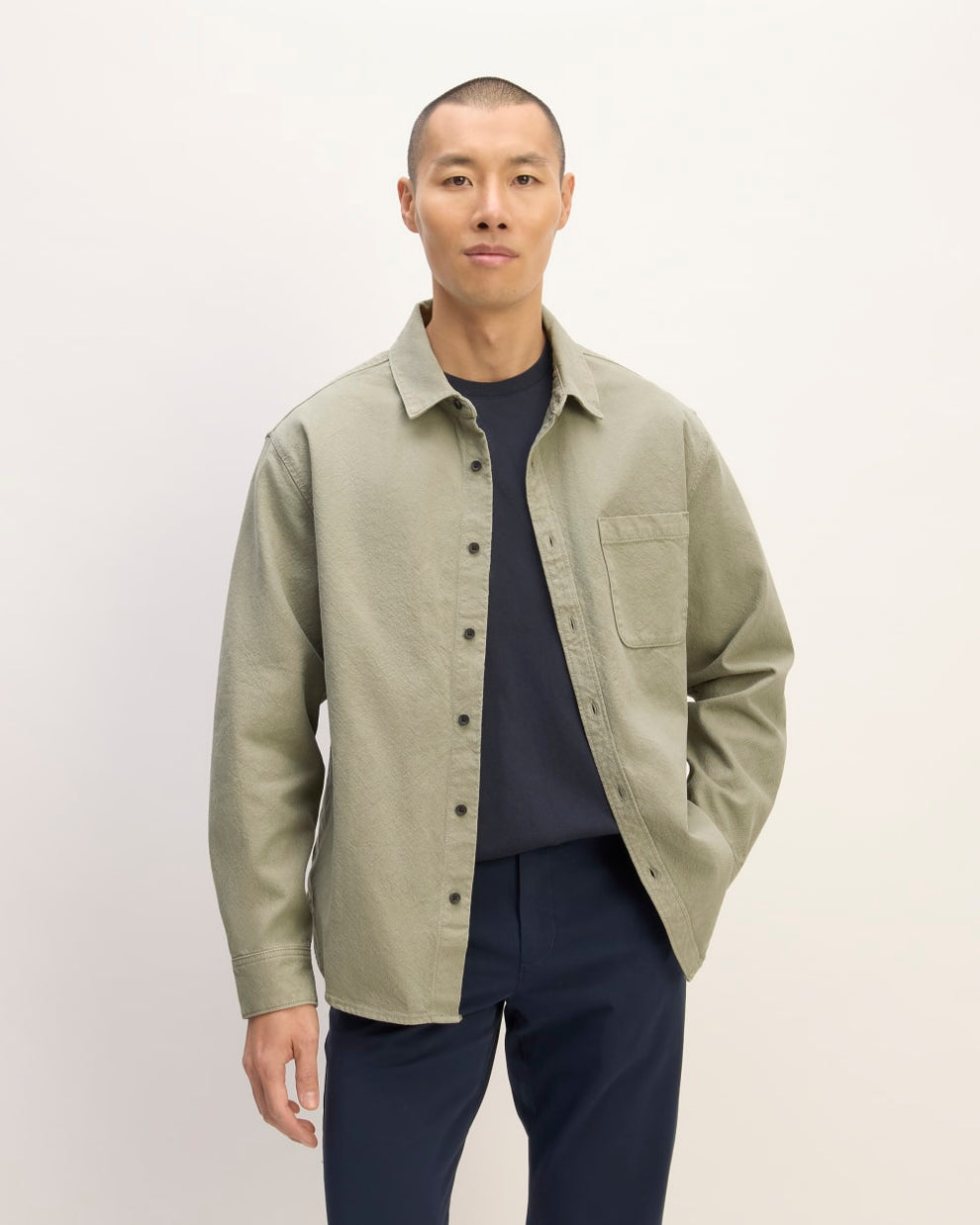 The Canvas Organic Cotton Overshirt | Sage Green – Everlane