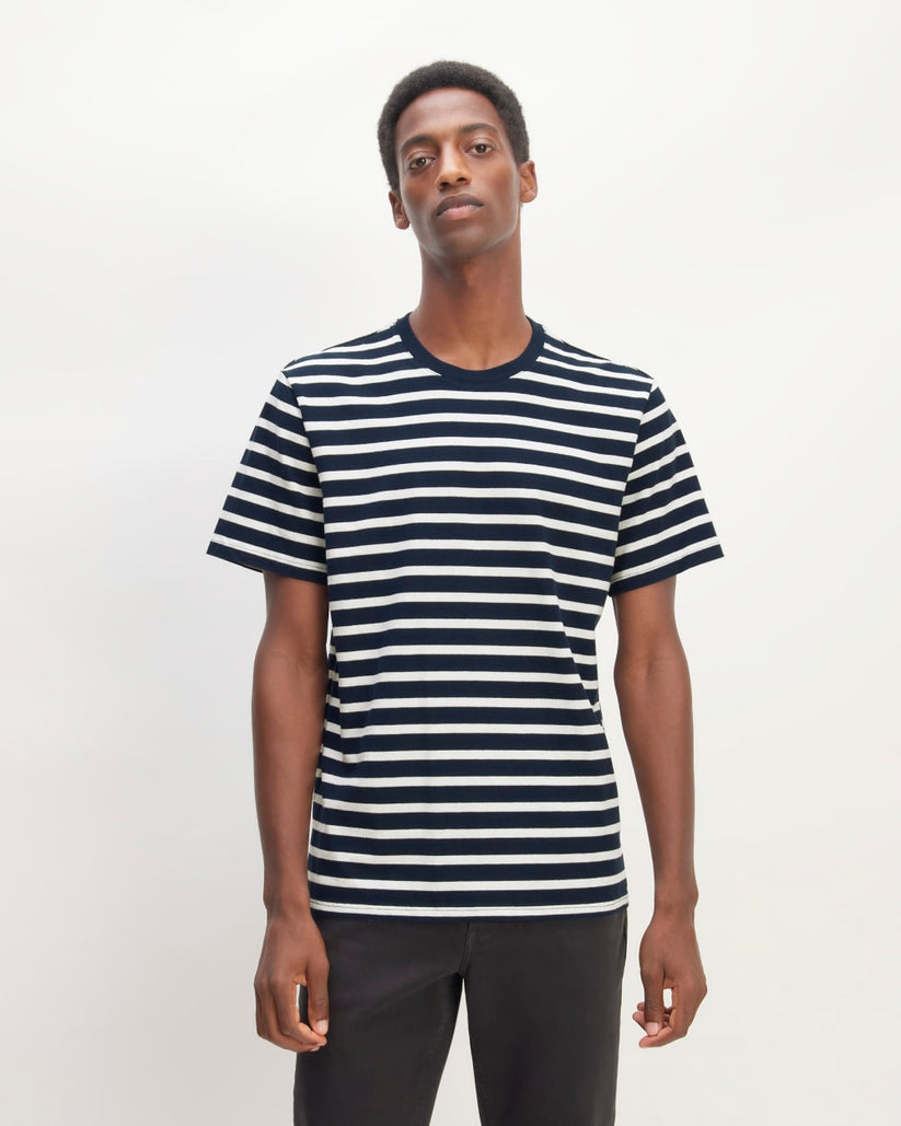 The Premium-Weight Crew | Uniform | Navy / Bone – Everlane