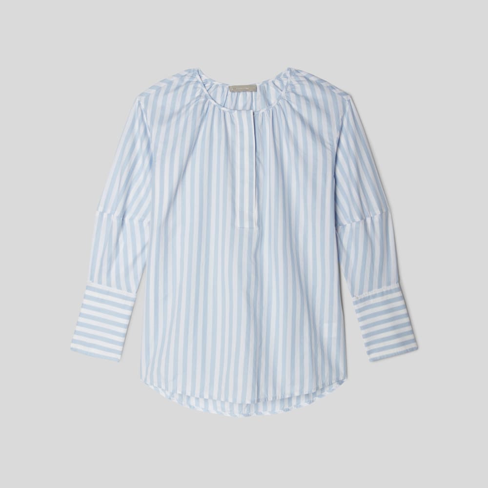 The Silky Cotton Balloon Sleeve Top | Periwinkle / White – Everlane