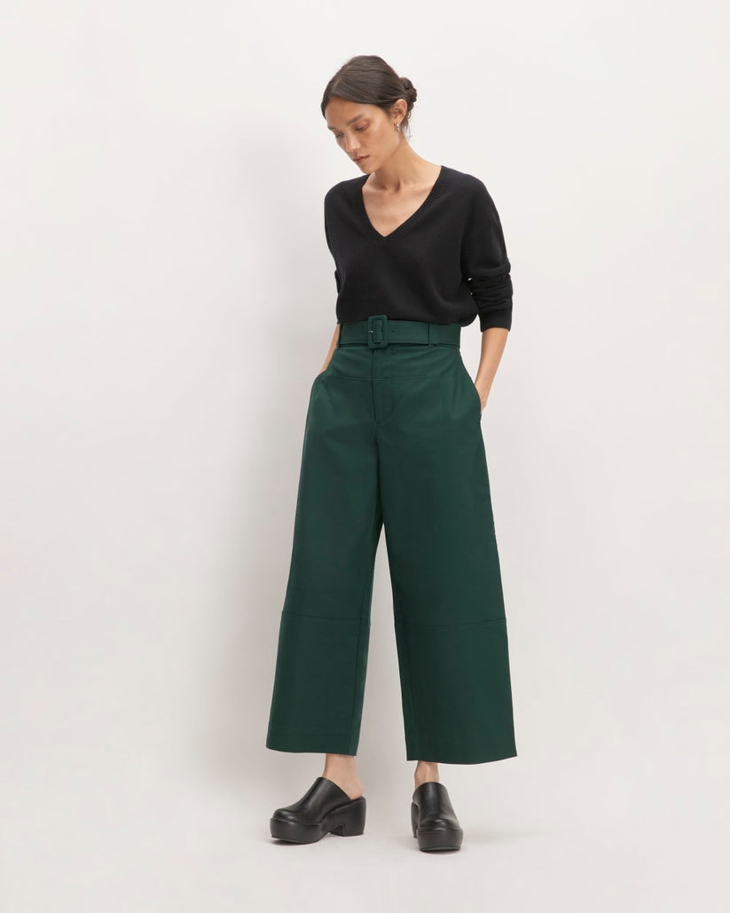 The Structured Cotton Belted Pant | Scarab – Everlane