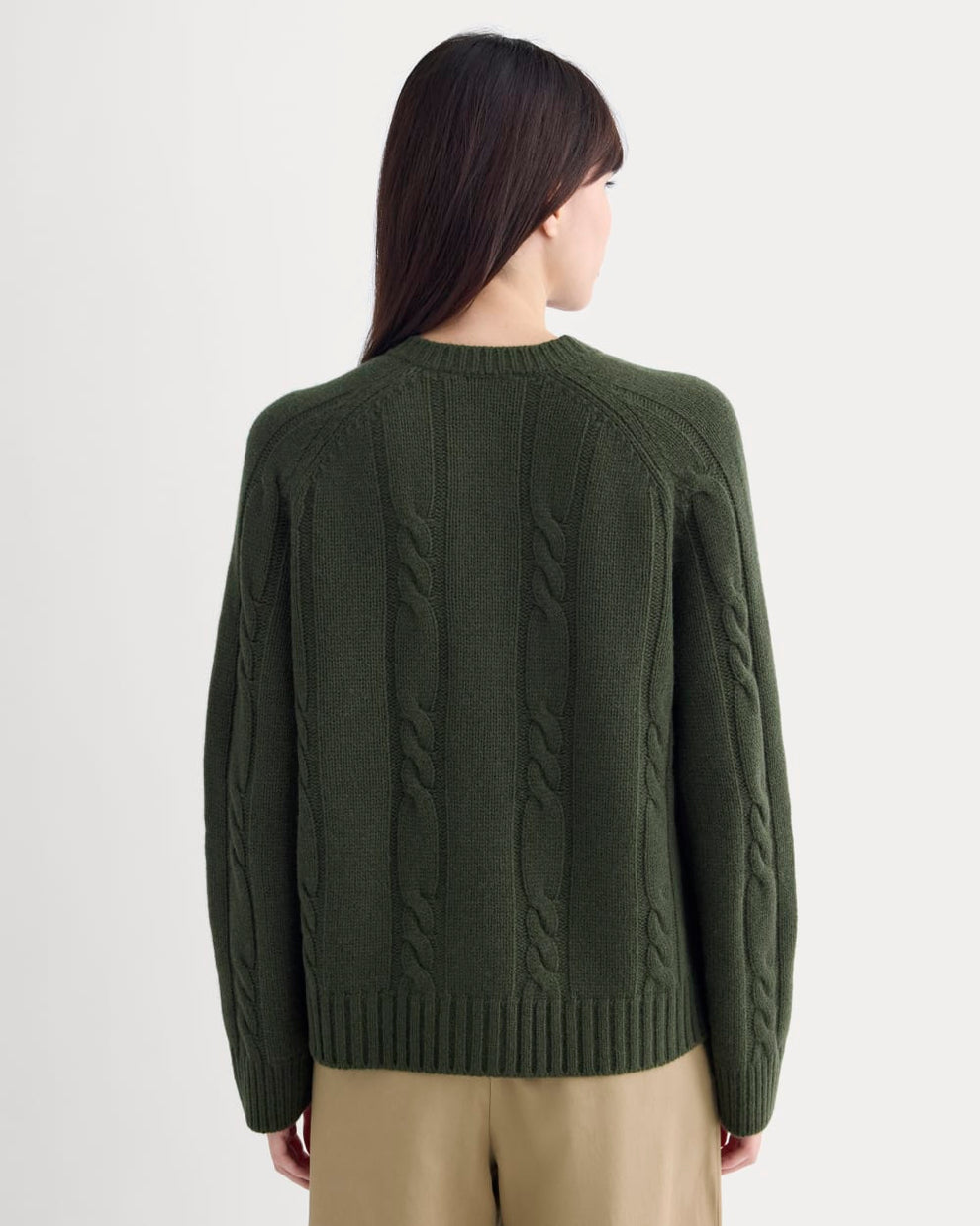 Cable Cardigan in Extrafine Luxe Merino | Dark Forest – Everlane