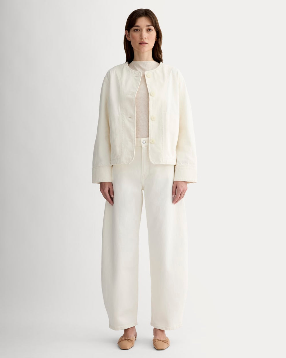 The Denim Barrel Jacket | Calico Ecru – Everlane