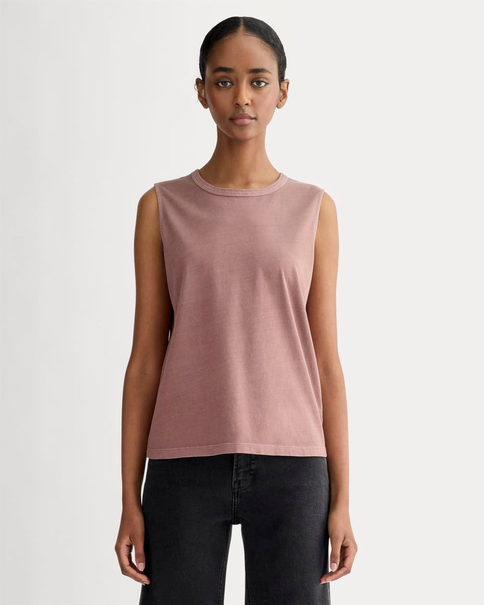 The Boyfriend Tank in Essential Cotton | Brown Garment Dye – Everlane