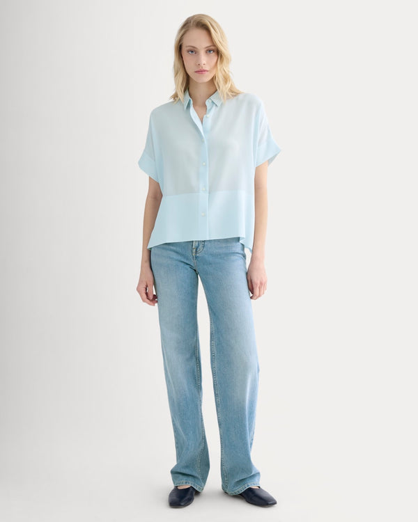 The Boxy Shirt in Washable Silk | Skywriting – Everlane