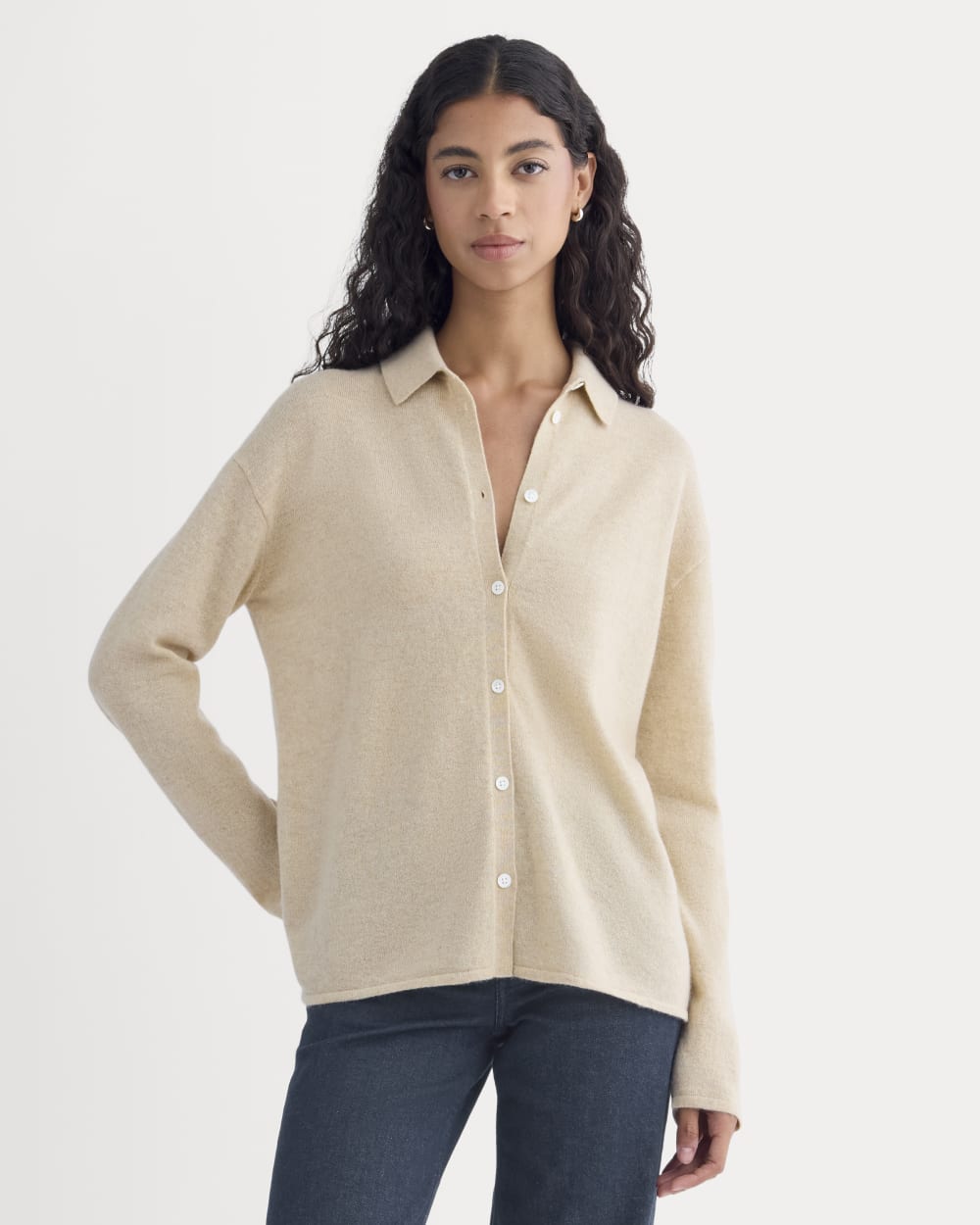 Cashmere Button-Up Shirt | Heather Light Camel – Everlane