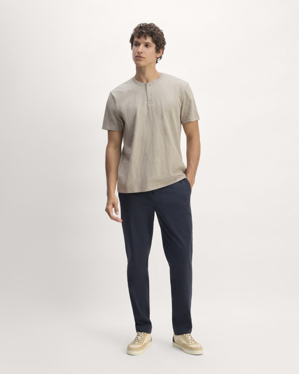 The Cotton Slub Henley | Heather Oatmeal – Everlane