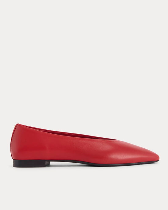 Made in Italy Almond-Toe Flat | Rosa Red – Everlane