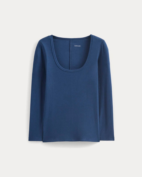 Luxe Rib Deep U-Neck Top | Estate Blue – Everlane