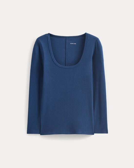 Luxe Rib Deep U-Neck Top | Estate Blue – Everlane
