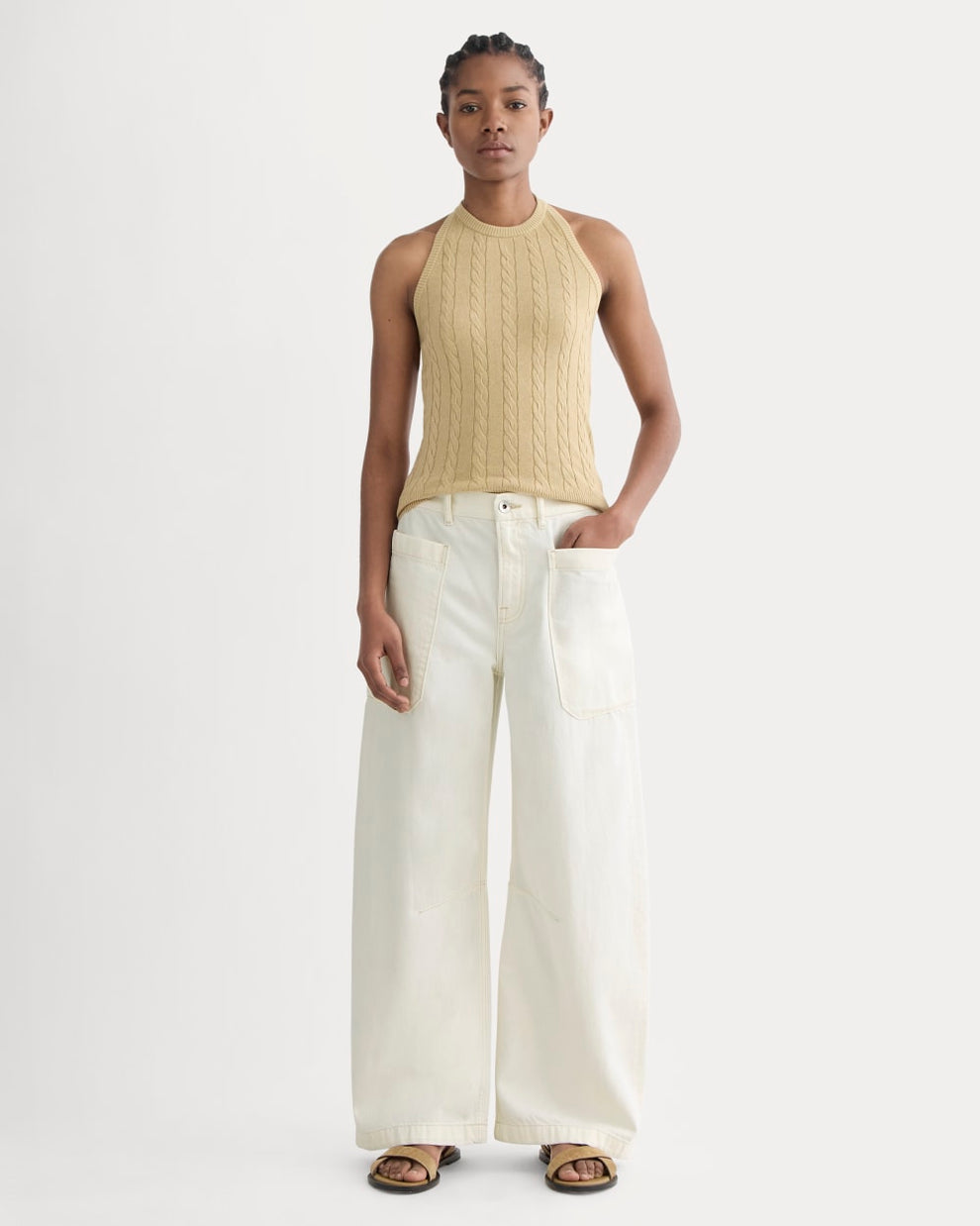 The Cable Halter in Cotton Cashmere | Classic Khaki – Everlane