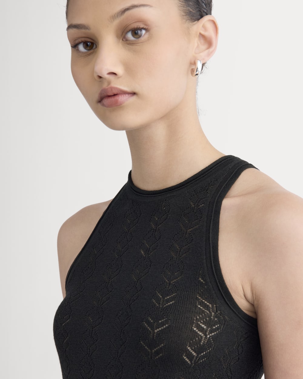The Pointelle Racerback Tank in Ultrafine Merino | Black – Everlane