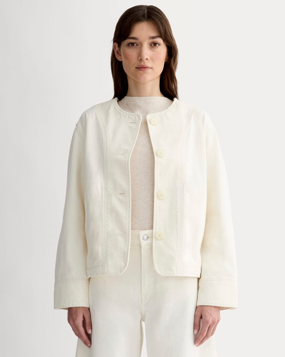 The Denim Barrel Jacket | Calico Ecru – Everlane