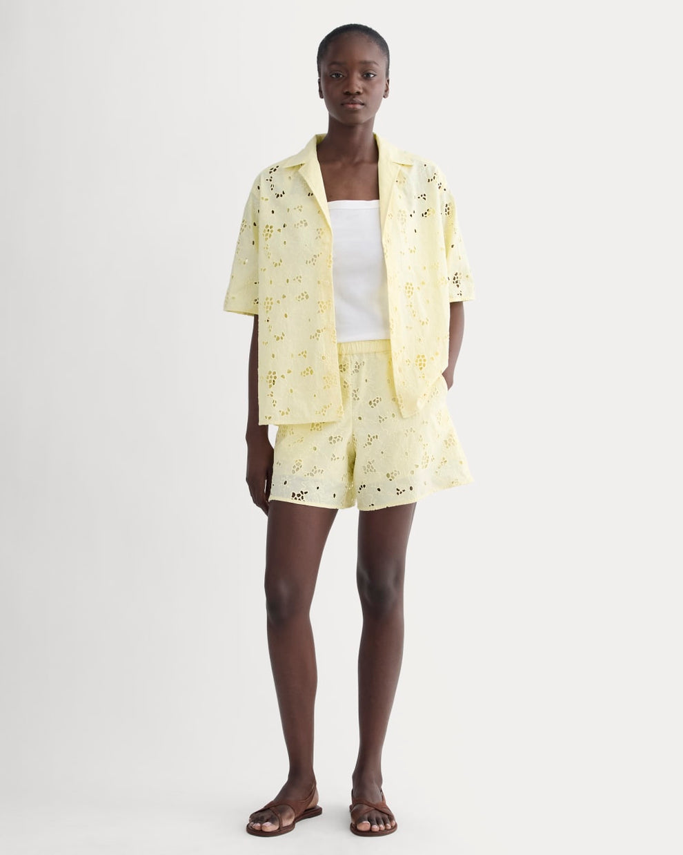 The Eyelet Pull-On Short | Light Yellow – Everlane