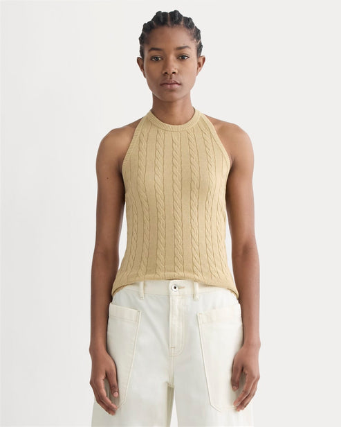 The Cable Halter in Cotton Cashmere | Classic Khaki – Everlane