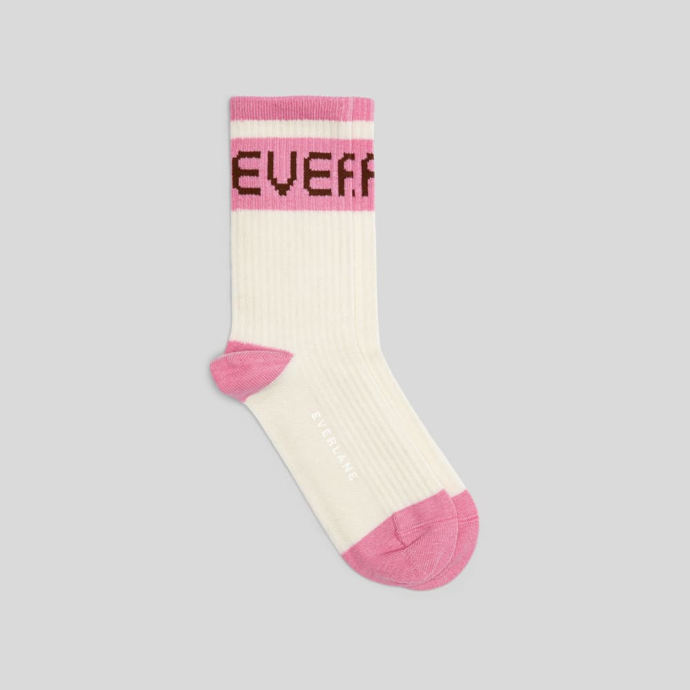 The Ribbed Sweater Sock | Canvas Tan / Fuschia Pink – Everlane