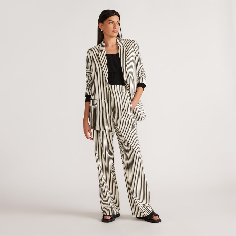 The Draper Pleated Pant in Buttersmooth | Ombre Stripe | 32" Inseam ...