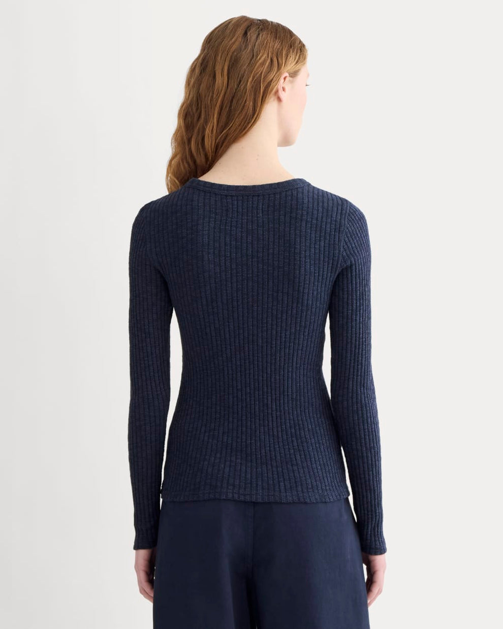 The Cozy Rib Long-Sleeve Tee | Navy – Everlane