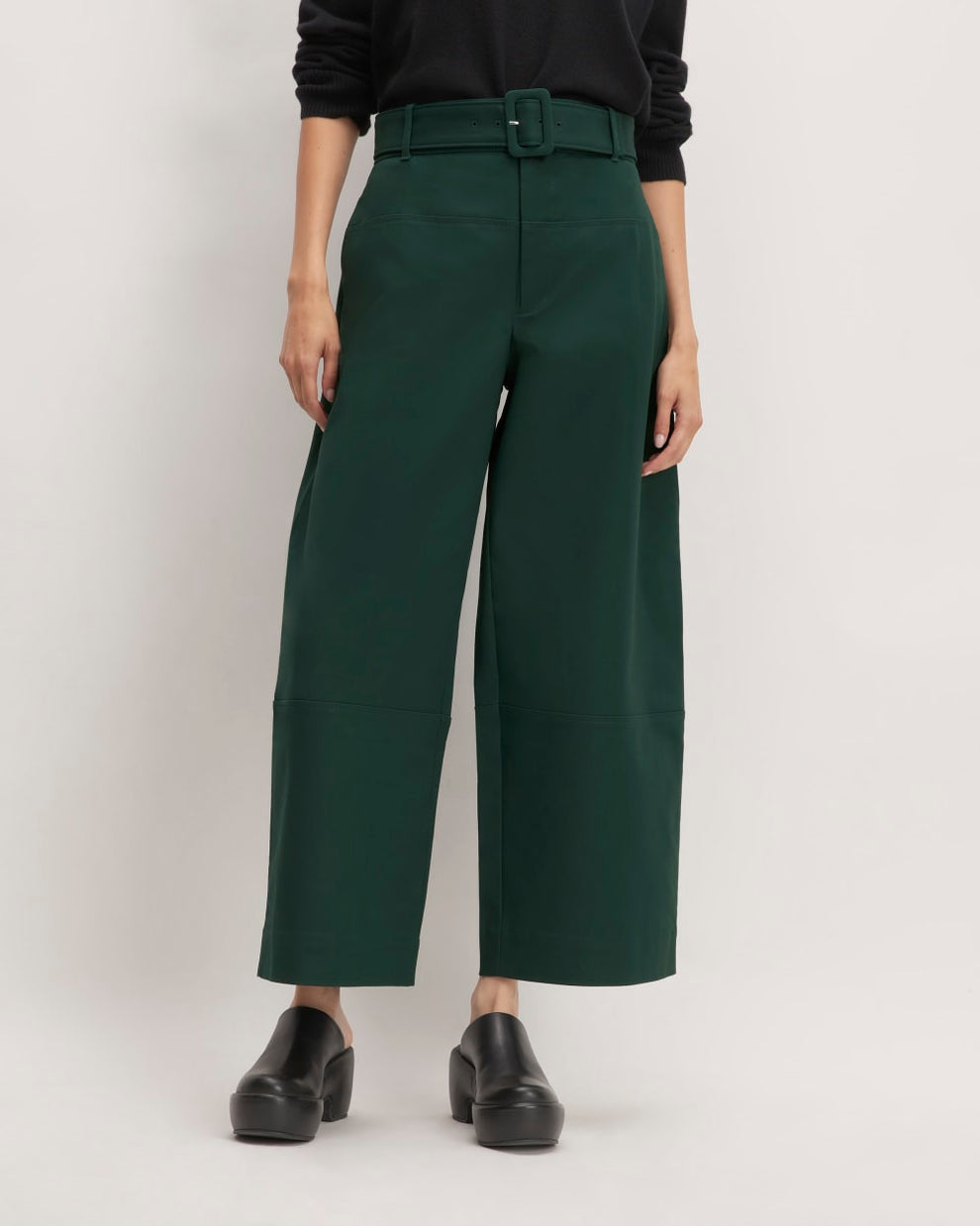 The Structured Cotton Belted Pant | Scarab – Everlane